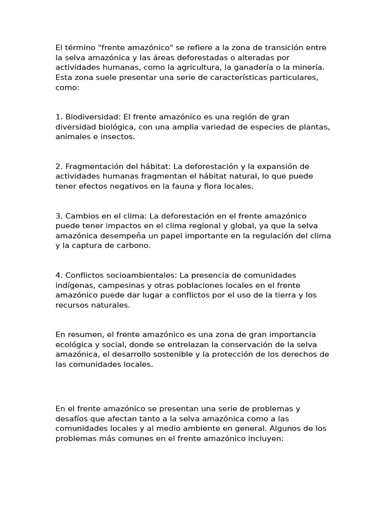 Frente Amazónico | PDF | Deforestación | Selva amazónica