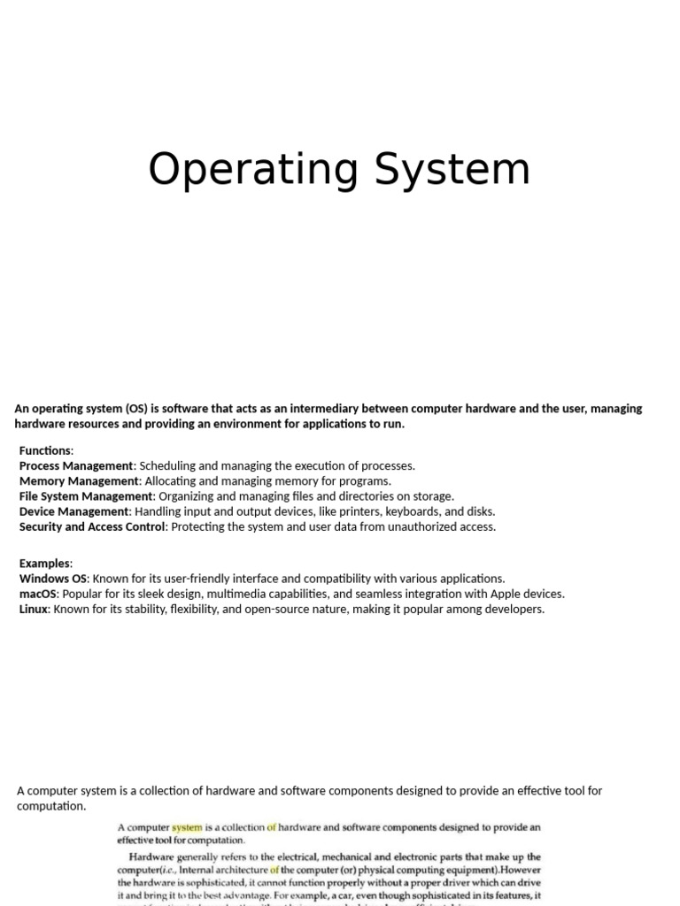Operating System | PDF | Operating System | Graphical User Interfaces Operating System | PDF | Operating System | Graphical User Interfaces