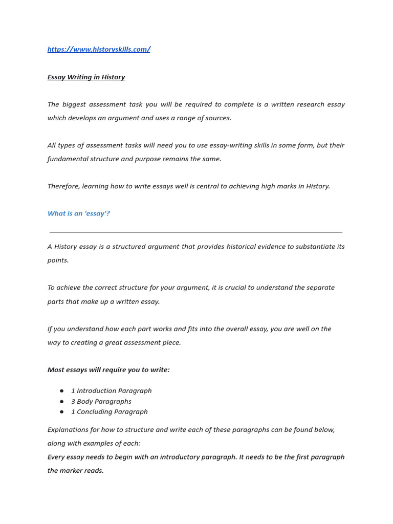 History Essay Writing Guide | PDF | Essays | World War I