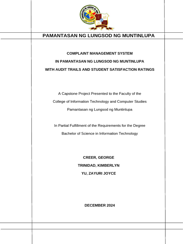 Complaint Management System (Capstone Project) | PDF | World Wide Web ...