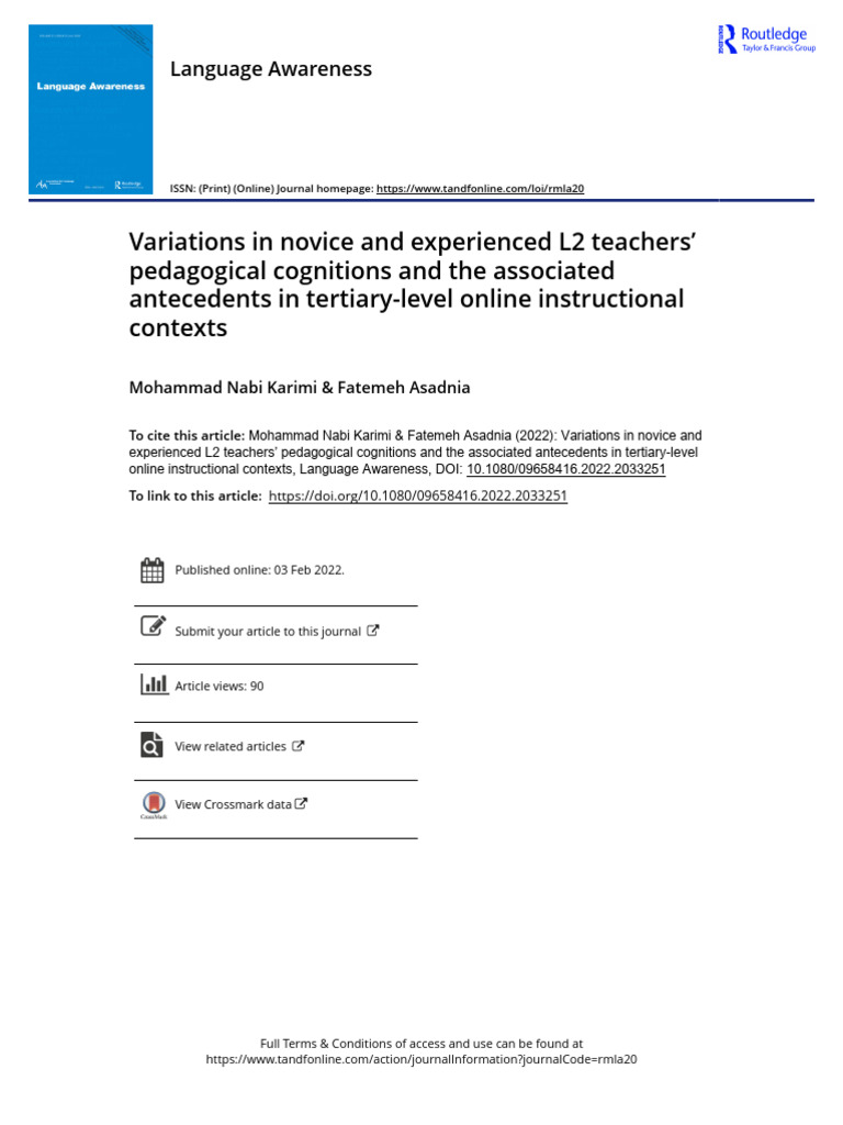 10-Variations in Novice and Experienced L2 Teachers - Pedagogical ...