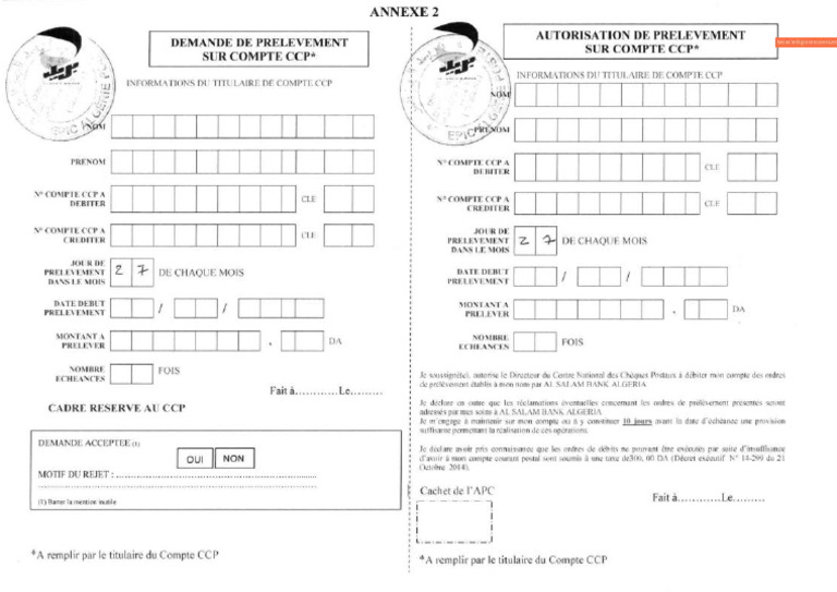 Autorisation Prelevement CCP | PDF
