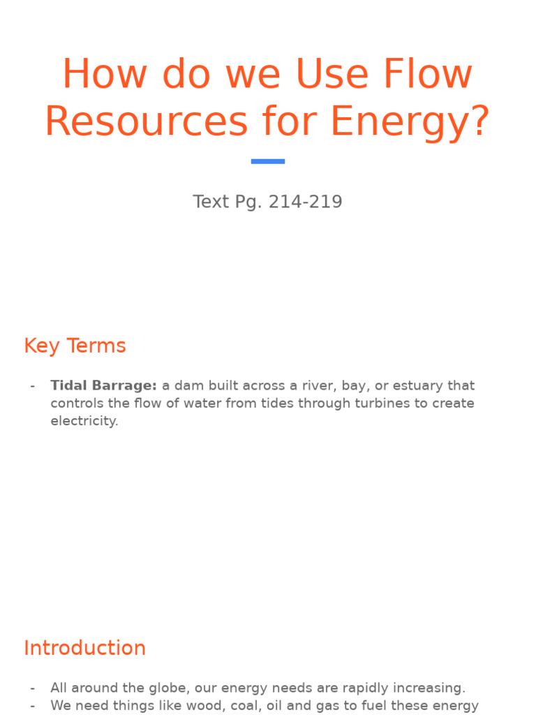 Understanding Flow Resources for Energy | PDF | Hydroelectricity ...