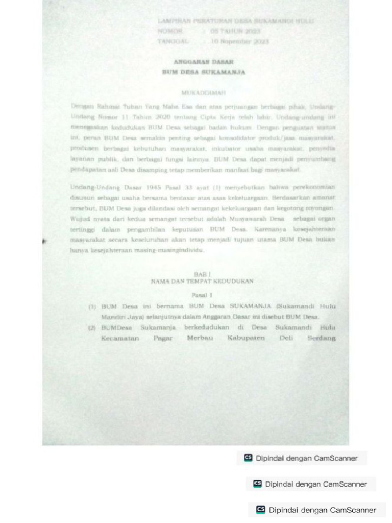 Ad Bumdes Terbaru Sukamandi Hulu | PDF