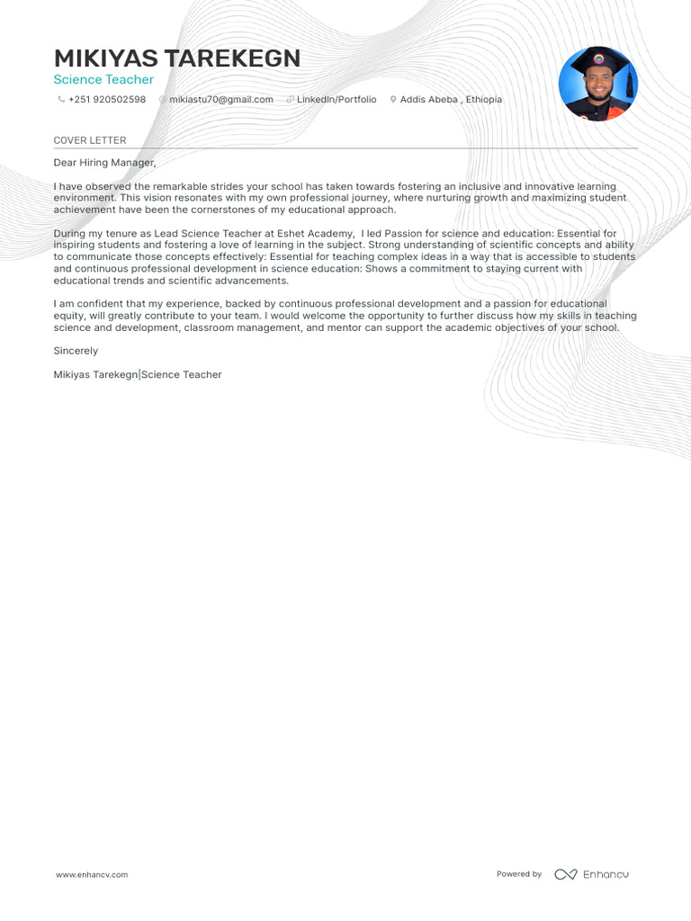 Mikiyas Tarekegn Cover Letter | PDF