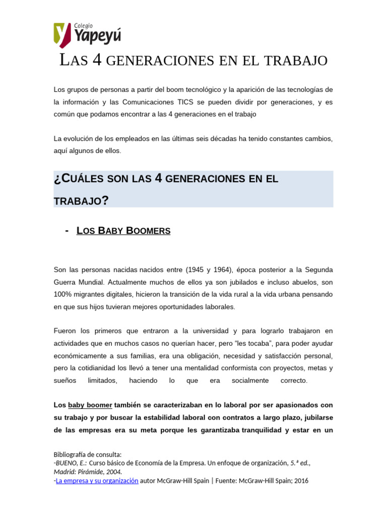 Generaciones de Trabajadores | PDF | Millennials | Empleo