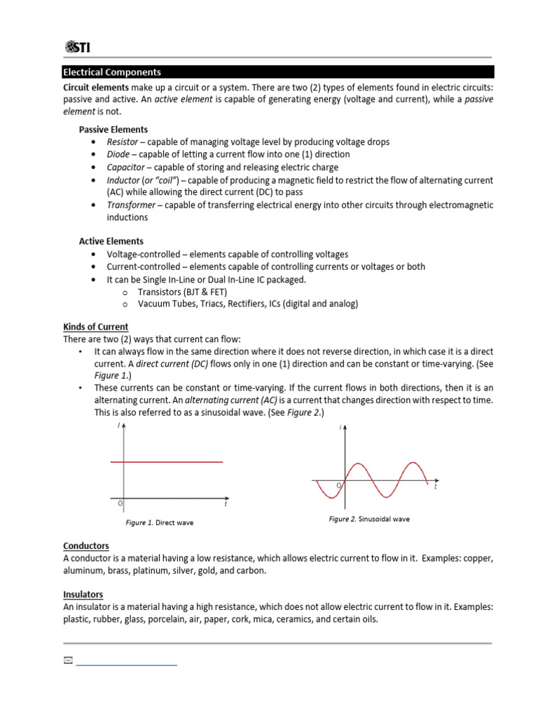 Electrical Components & Ohm's Law | PDF | Passivity (Engineering) | Direct Current