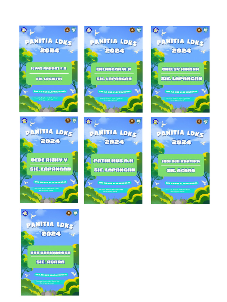 Name Tag Panitia Ldks X | PDF