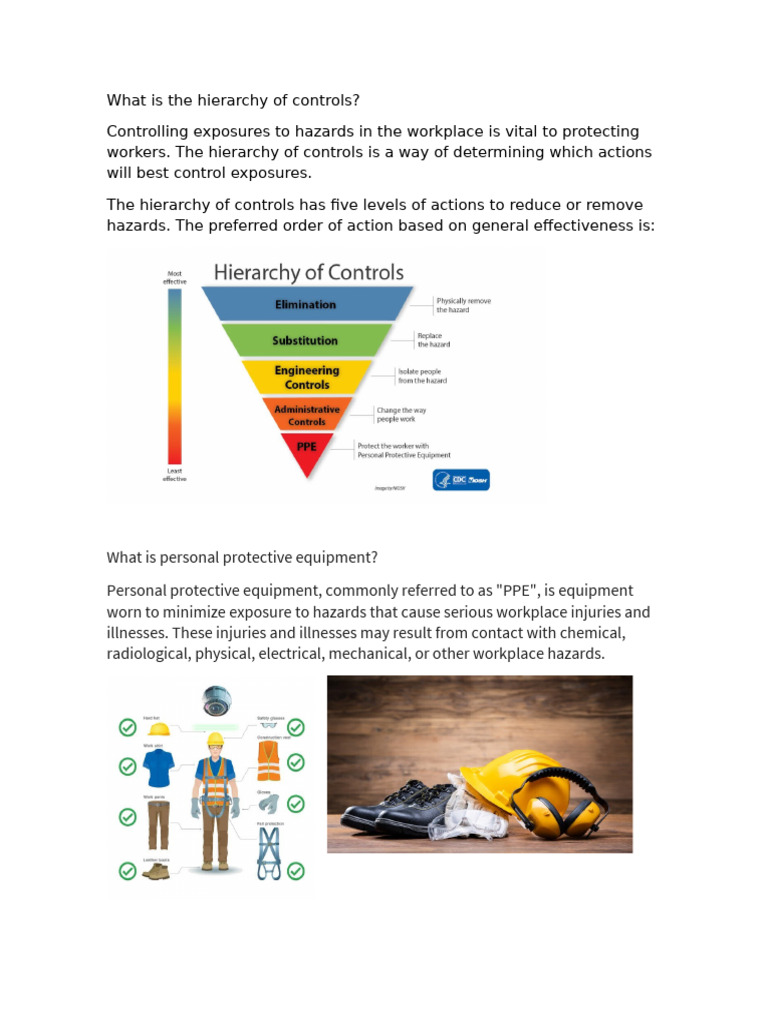 What Is The Hierarchy of Controls | PDF