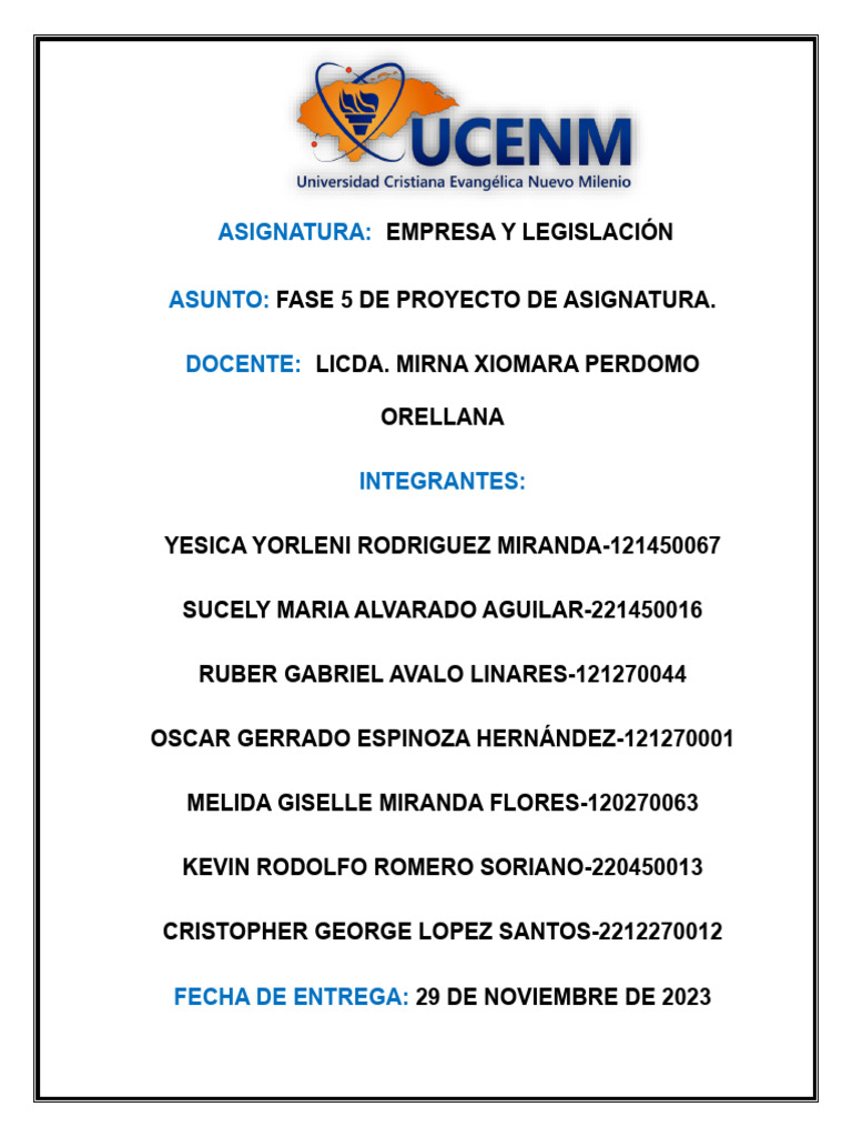 Fase 5-Proyecto de Asignaturaa | PDF | Honduras | Business