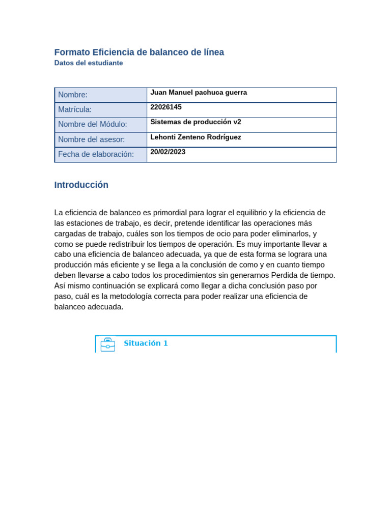 Eficiencia en Balanceo de Línea de Producción | PDF | Economias