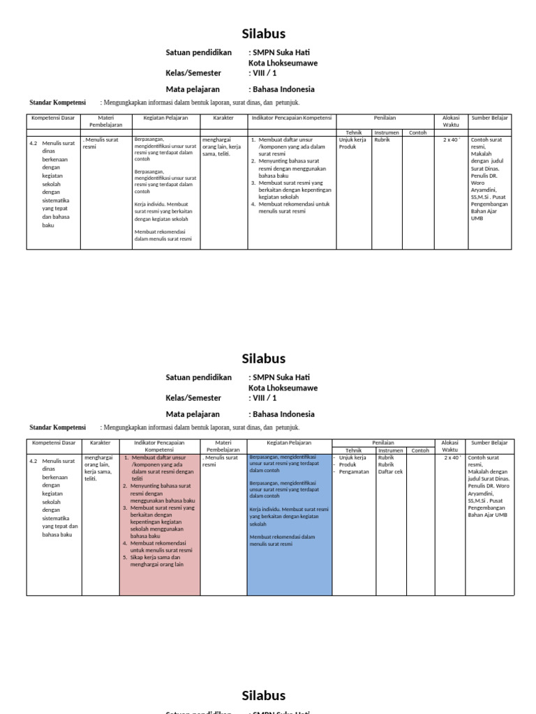 Format Silabus | PDF
