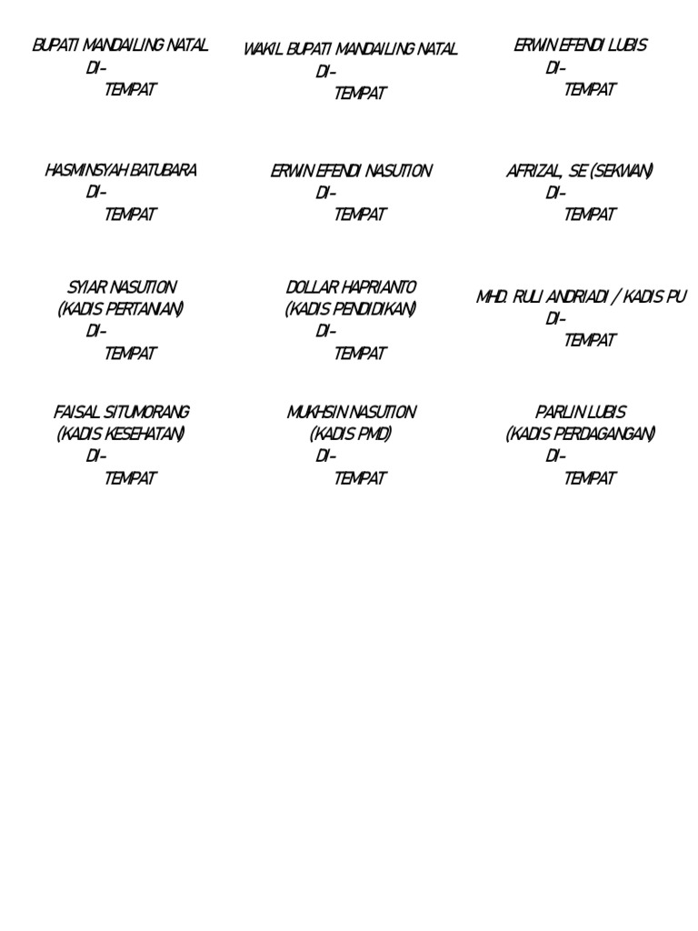 Label Undangan No 103 | PDF