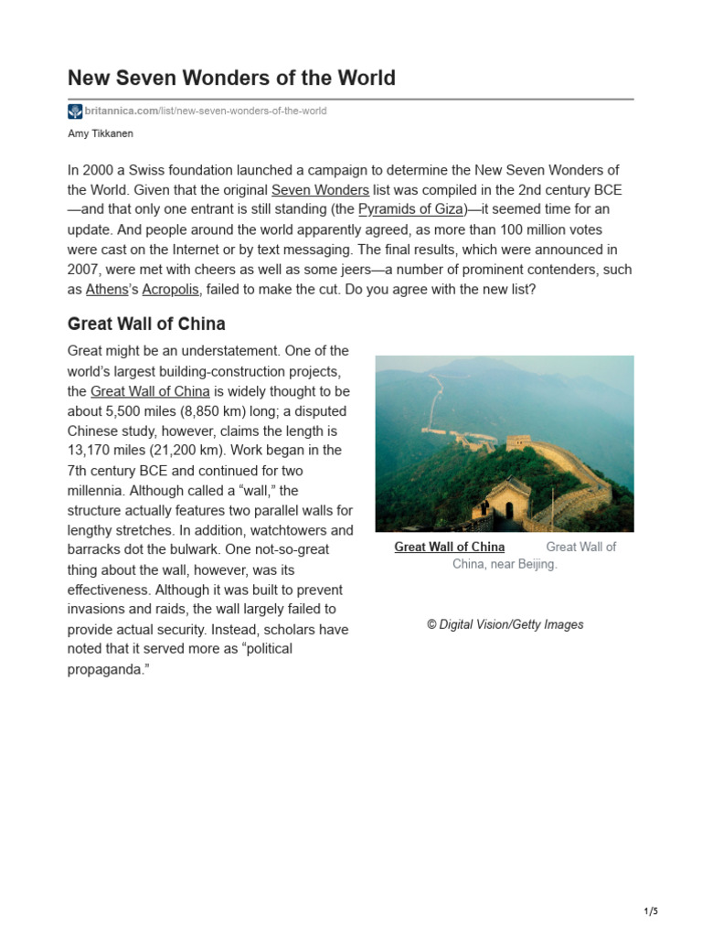 New Seven Wonders of The World | PDF