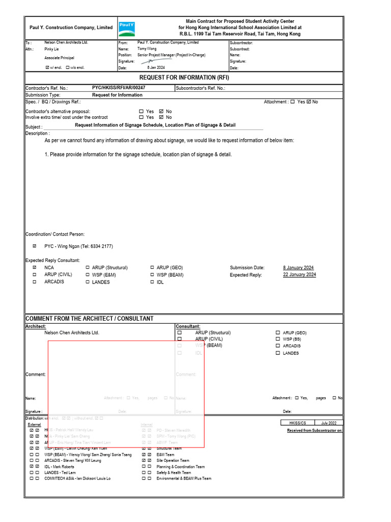PYC-HKISS-RFI-AR-00247 Signage Draft For HKIS (NCA Comments) | PDF | Special Administrative ...
