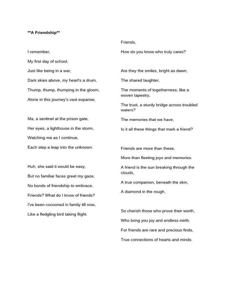 A Friendship | PDF
