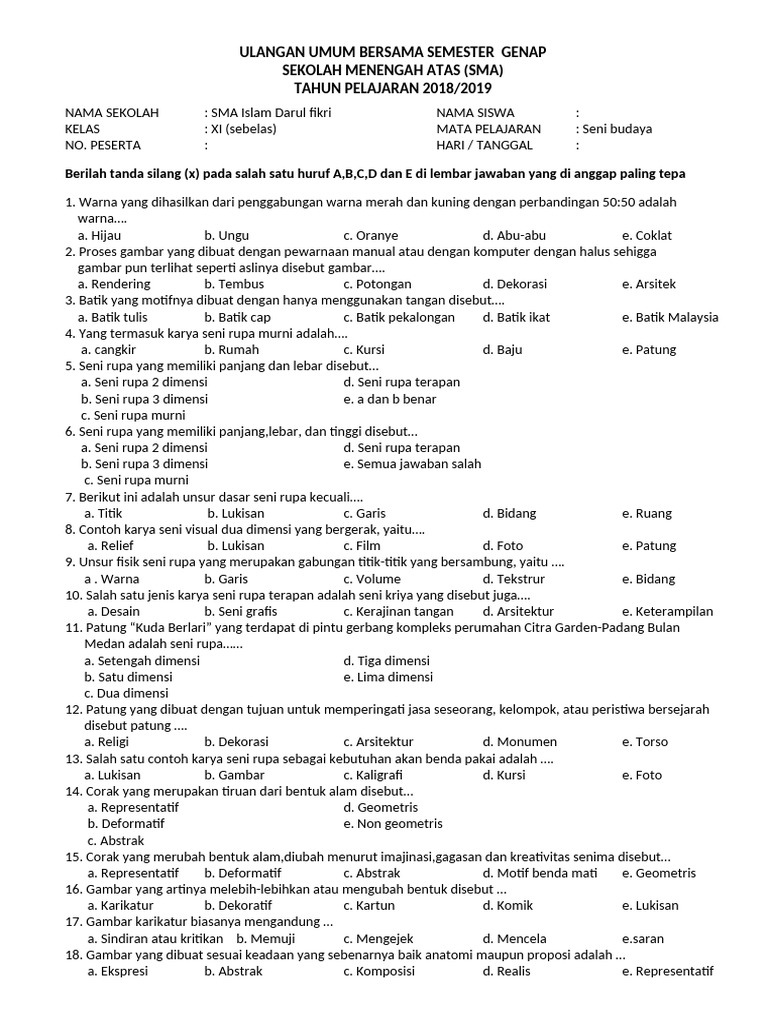 SOAL SBD Kls XI | PDF