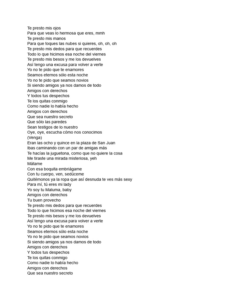 Te presto mis ojos: letra y significado | PDF