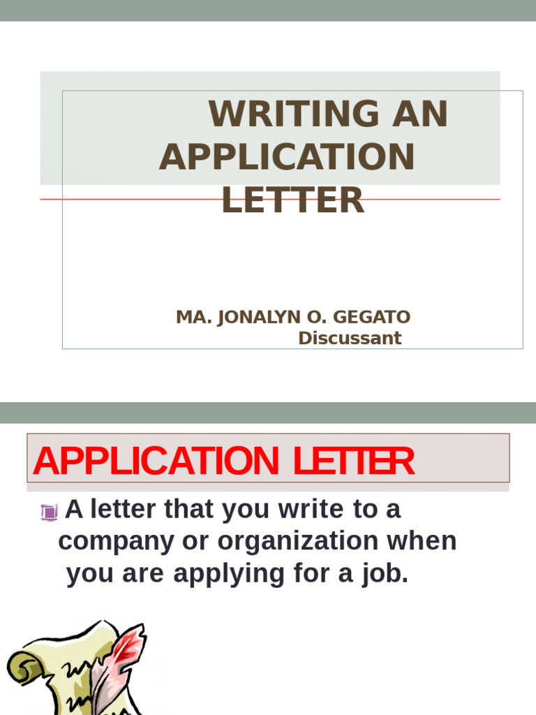 Writing An Application Letter - Gegato MJ | PDF | Accounting | Human ...