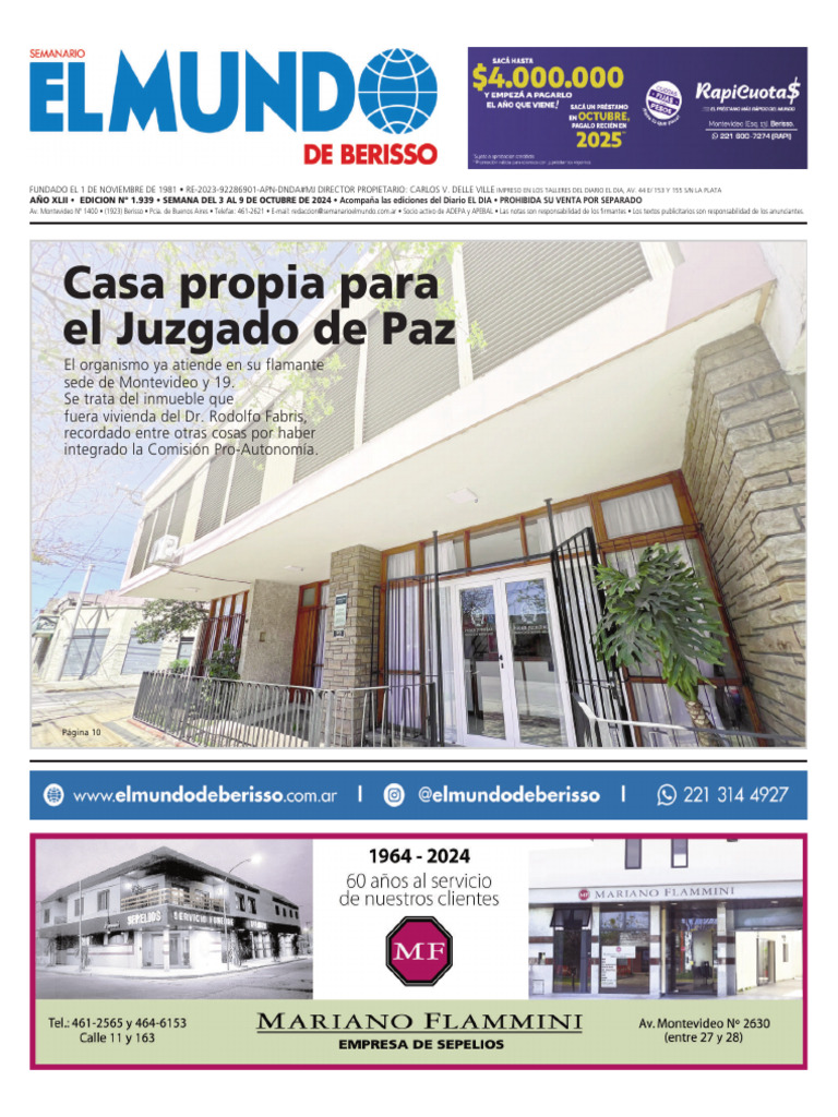El Mundo de Berisso - 3 de Octubre de 2024 | PDF | Policía