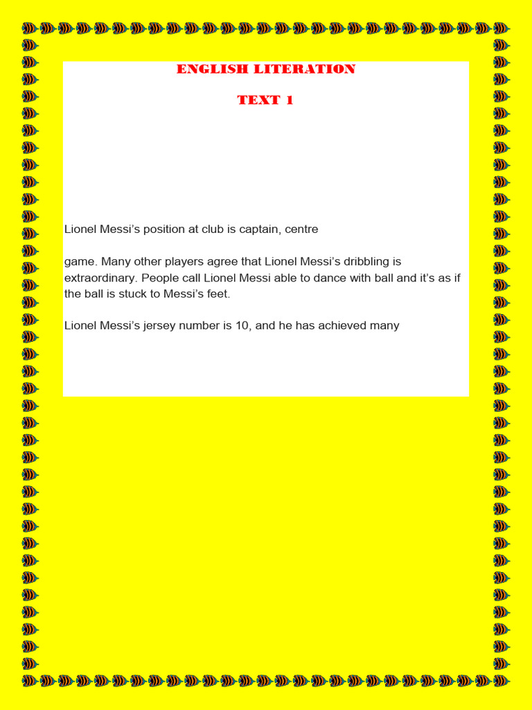 English Literation Text 1 | PDF