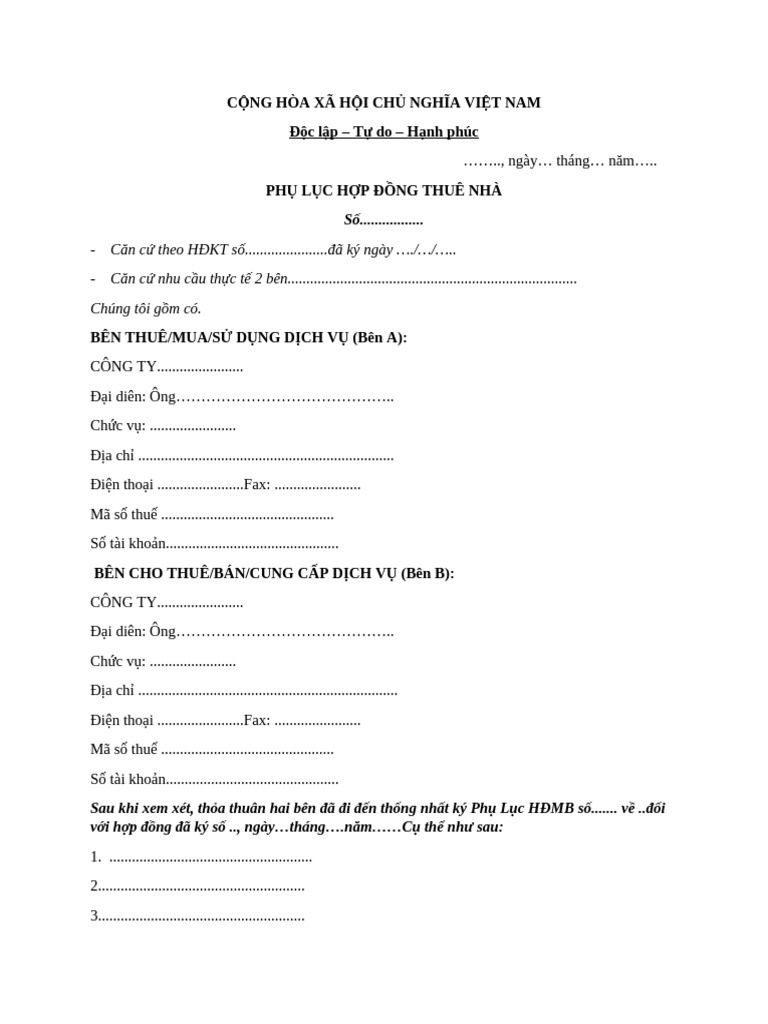 Phu Luc HD Thue Nha | PDF