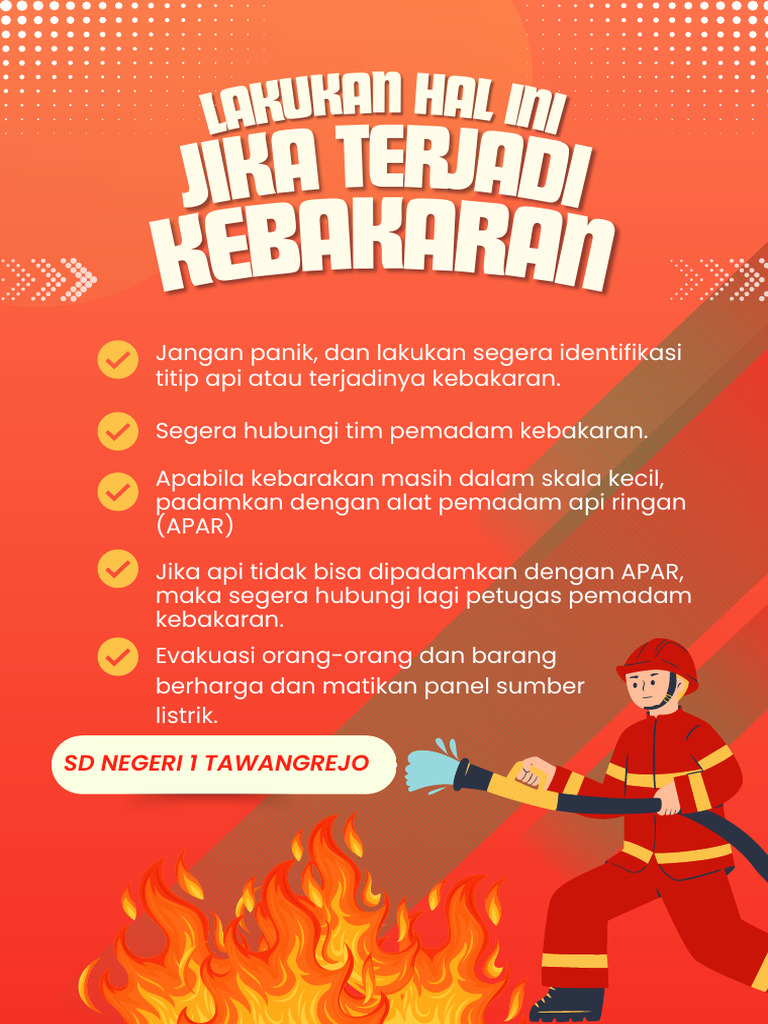 Merah Ilustrasi Pemadam Kebakaran Poster | PDF
