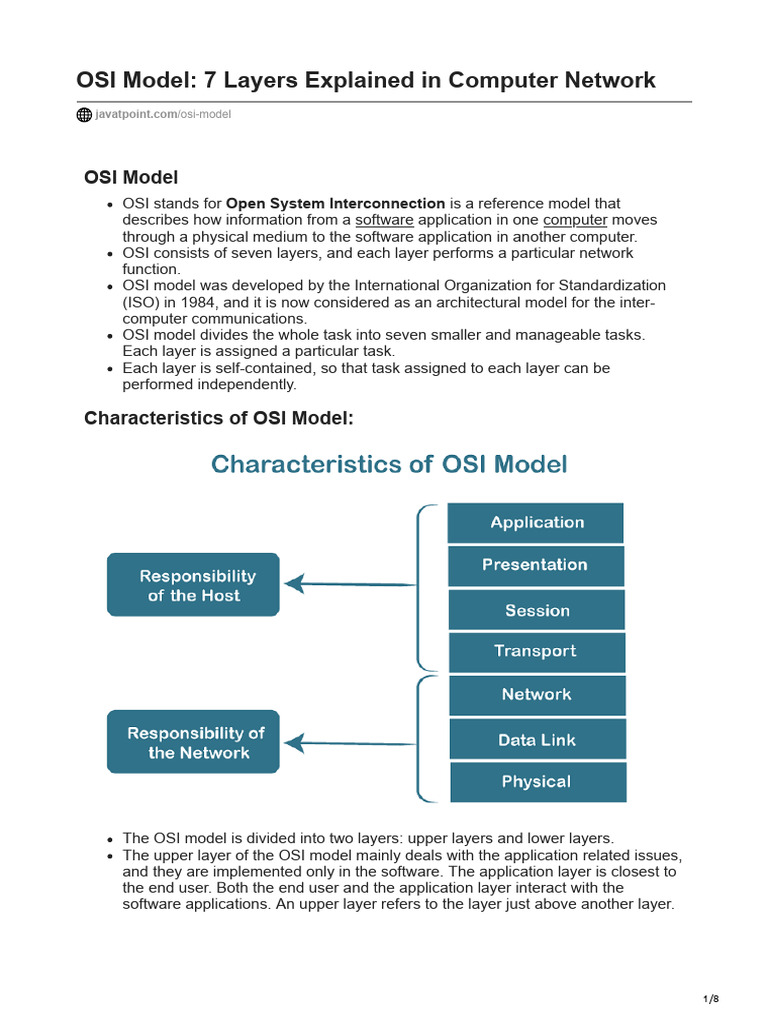 OSI Model 7 Layers Explained in Computer Network | PDF | Osi Model ...