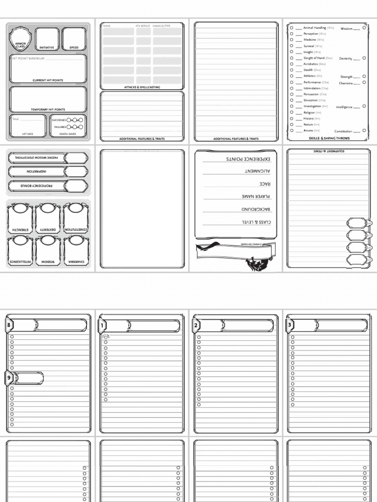 Pocket Character Sheet Template | PDF | Role Playing Games | Tabletop Games