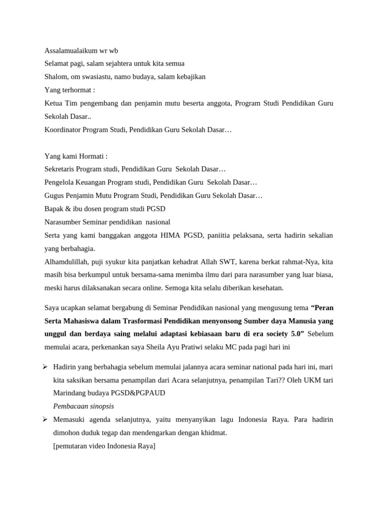 Teks MC Seminar-WPS Office | PDF | Karier & Perkembangan