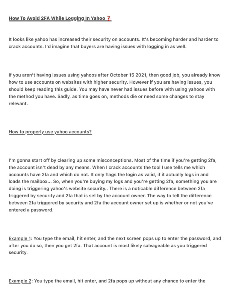 How To Avoid 2FA While Logging in Yahoo | PDF | Http Cookie | Login