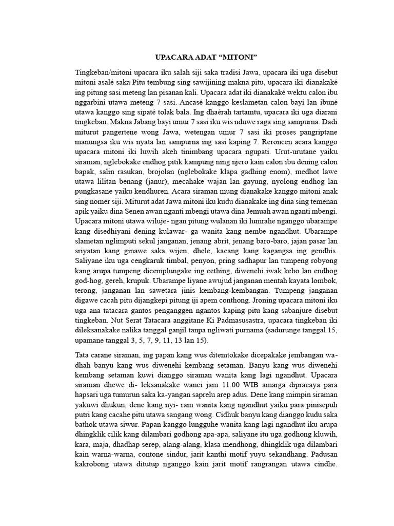 Teks Upacara Adat | PDF