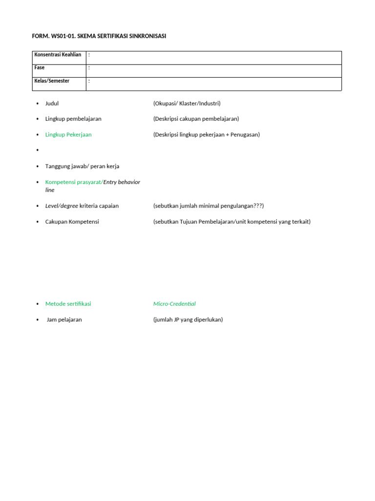 Form. WS 01.01. LK-Skill Set | PDF