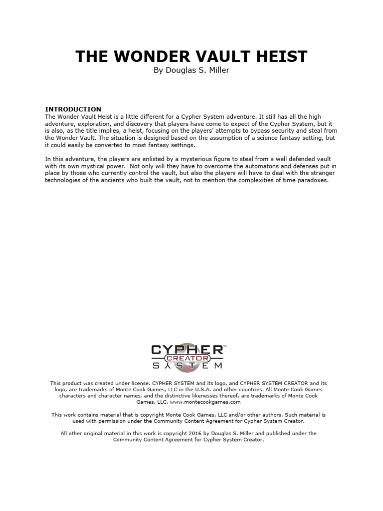 The_Wonder_Vault_Heist | PDF | Door | Fireplace
