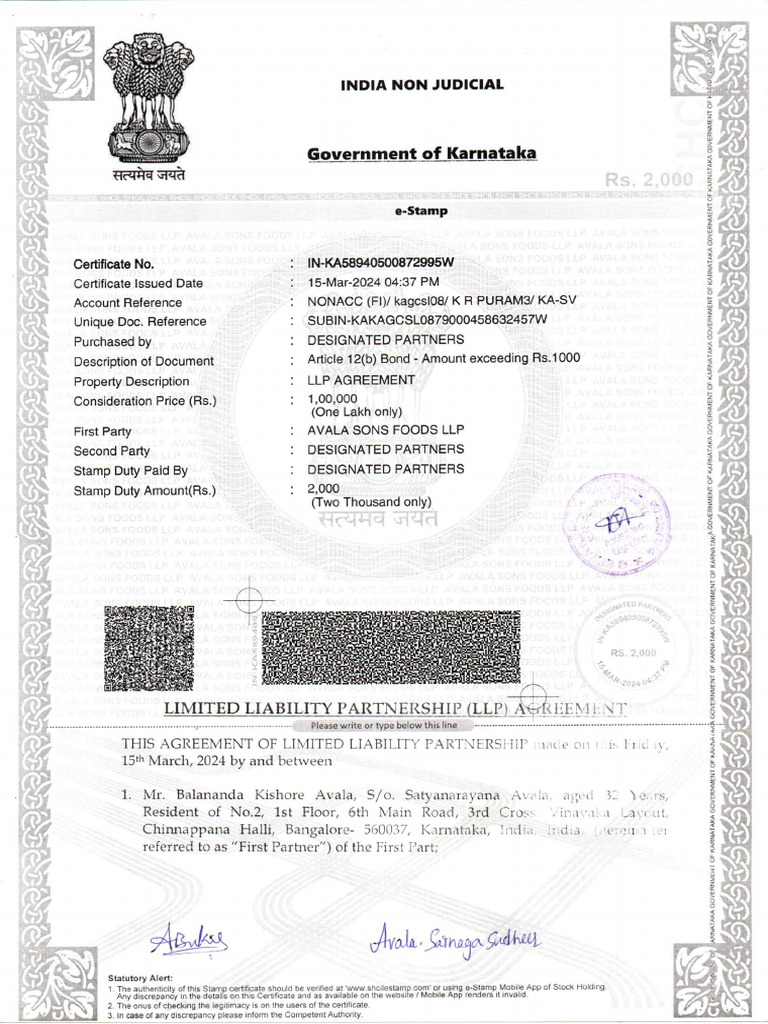 Partnership Deed | PDF