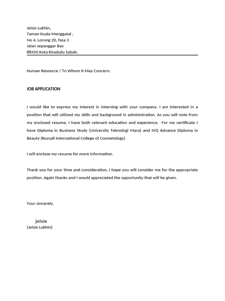 Apply Letter | PDF