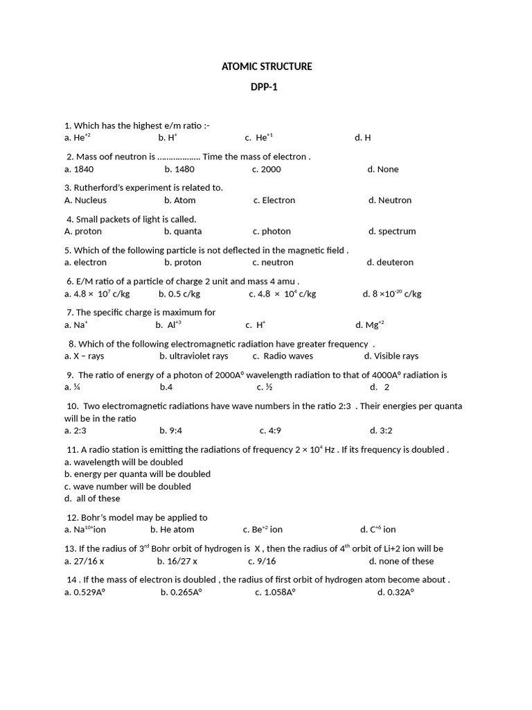 atomic structure 1 | PDF