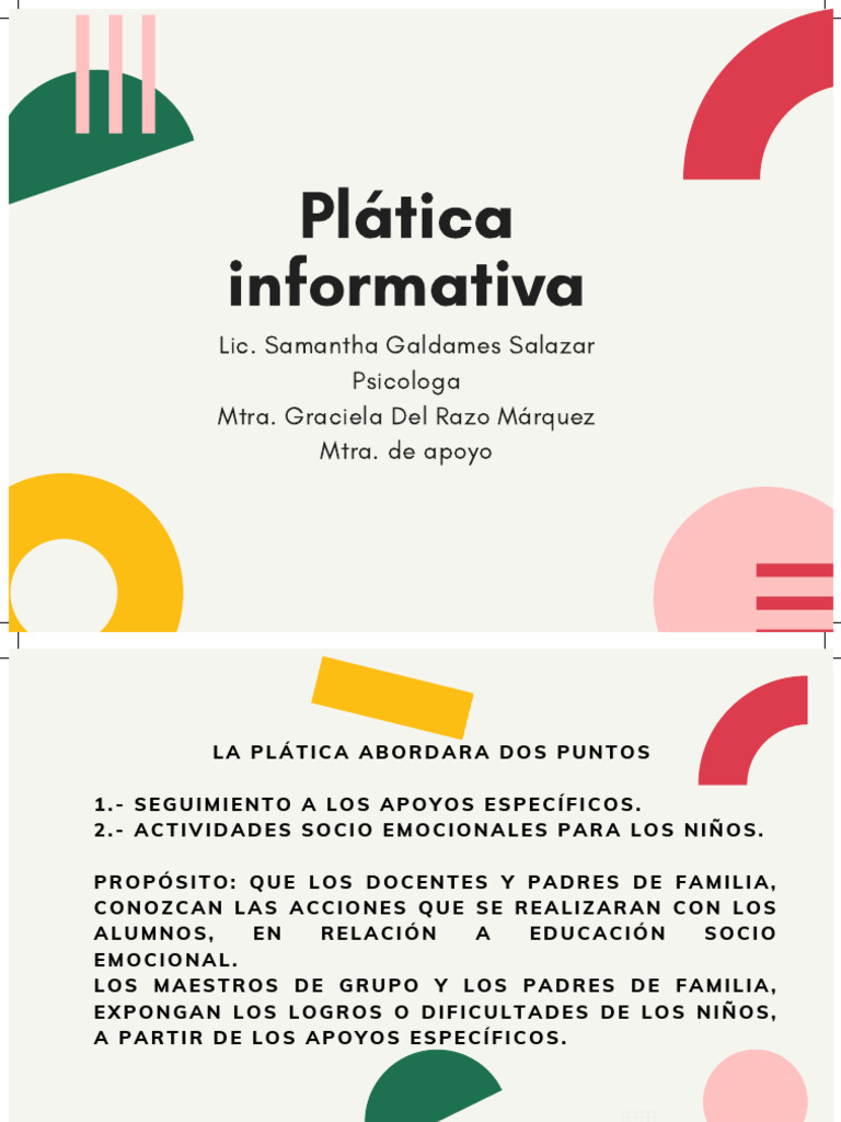 Plática informativa | PDF