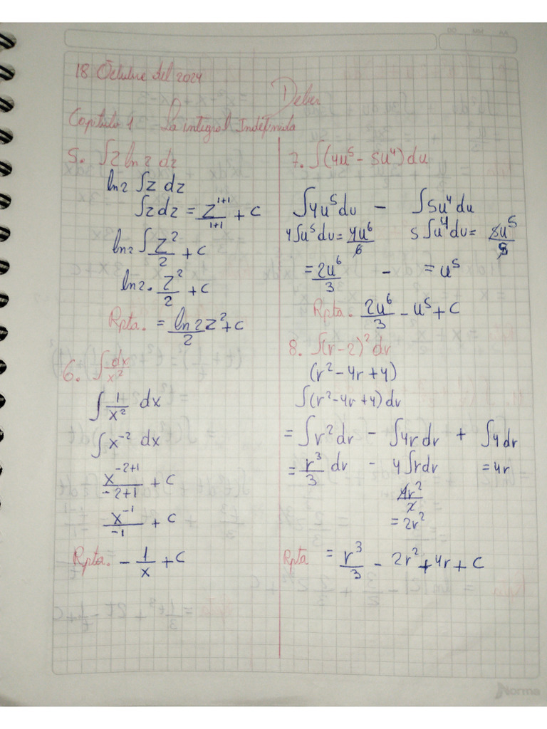 Deber Integrales Básicas - Juan Ortega Vera | PDF