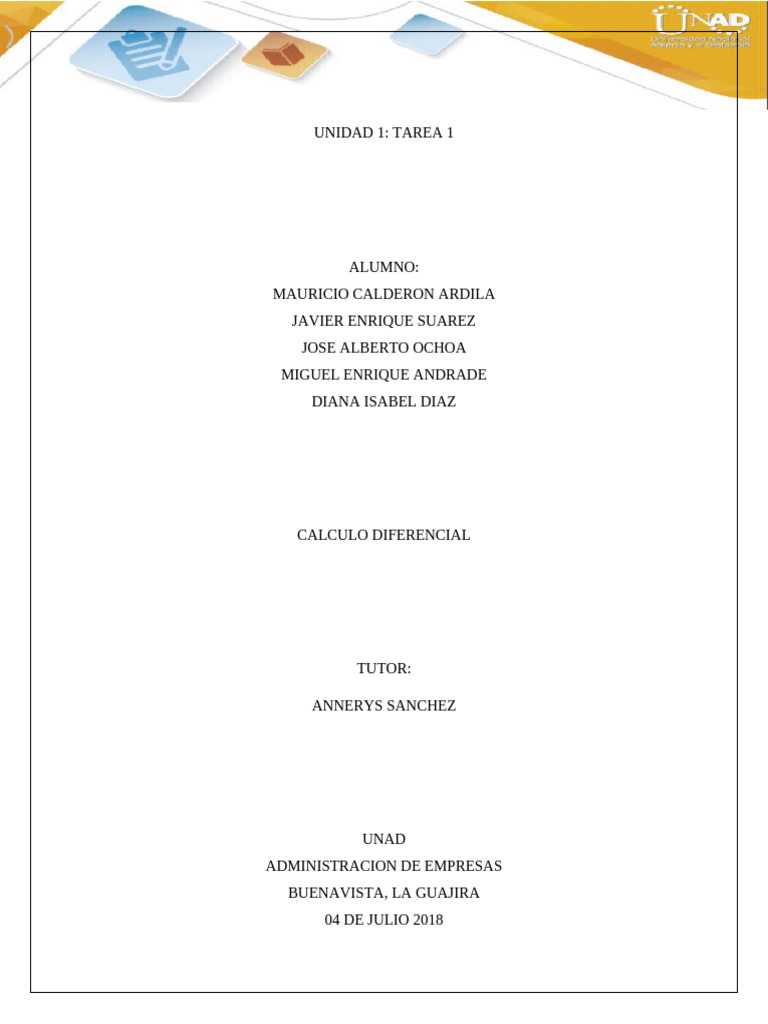 Unidad 1 Tarea 1 - GRUPAL | PDF | Análisis matemático | Matemáticas