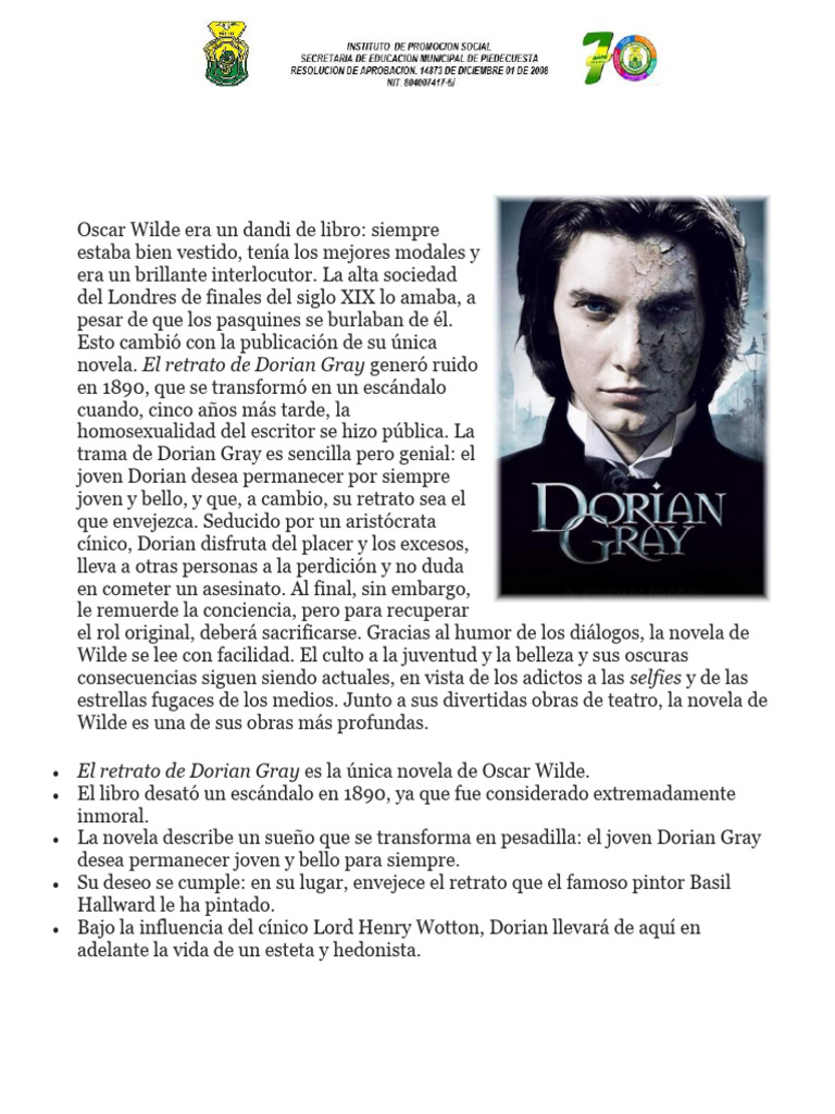 El Retrato de Dorian Gray | PDF | La imagen de Dorian Gray