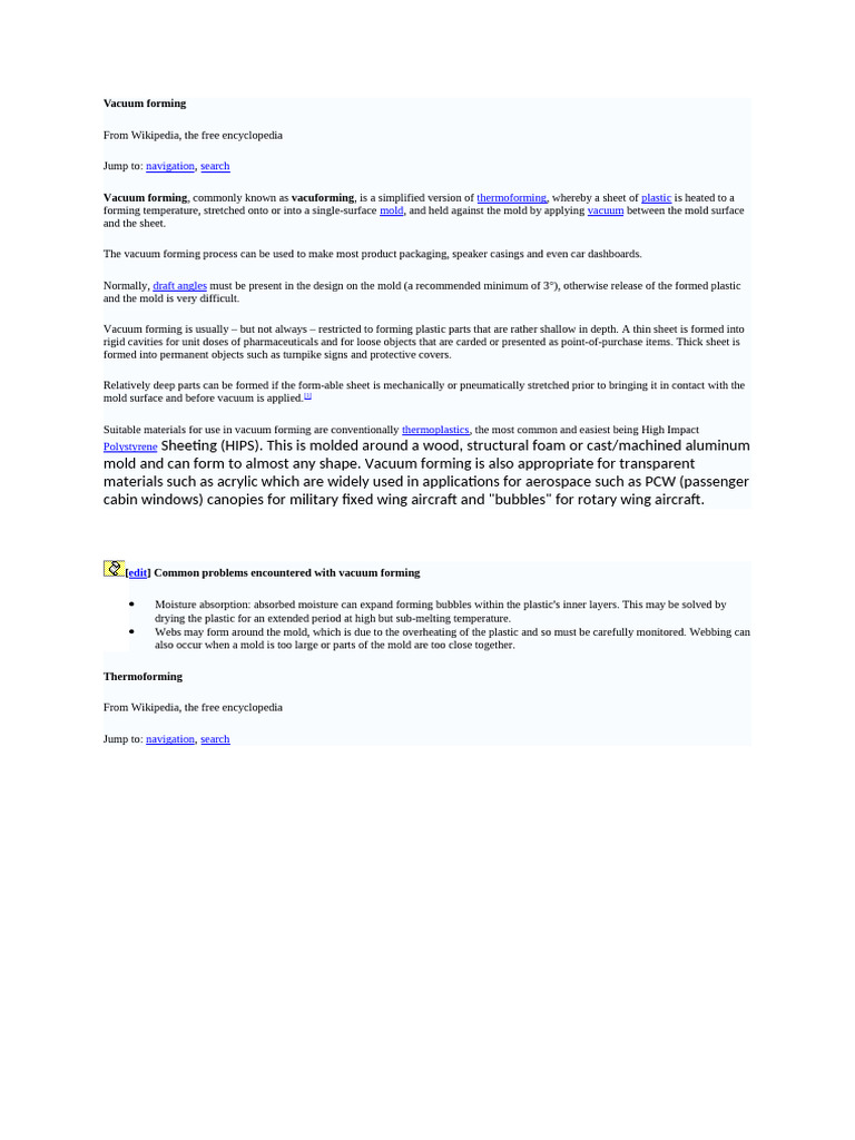 Vacuum Forming | PDF | Industrial Processes | Mechanical Engineering