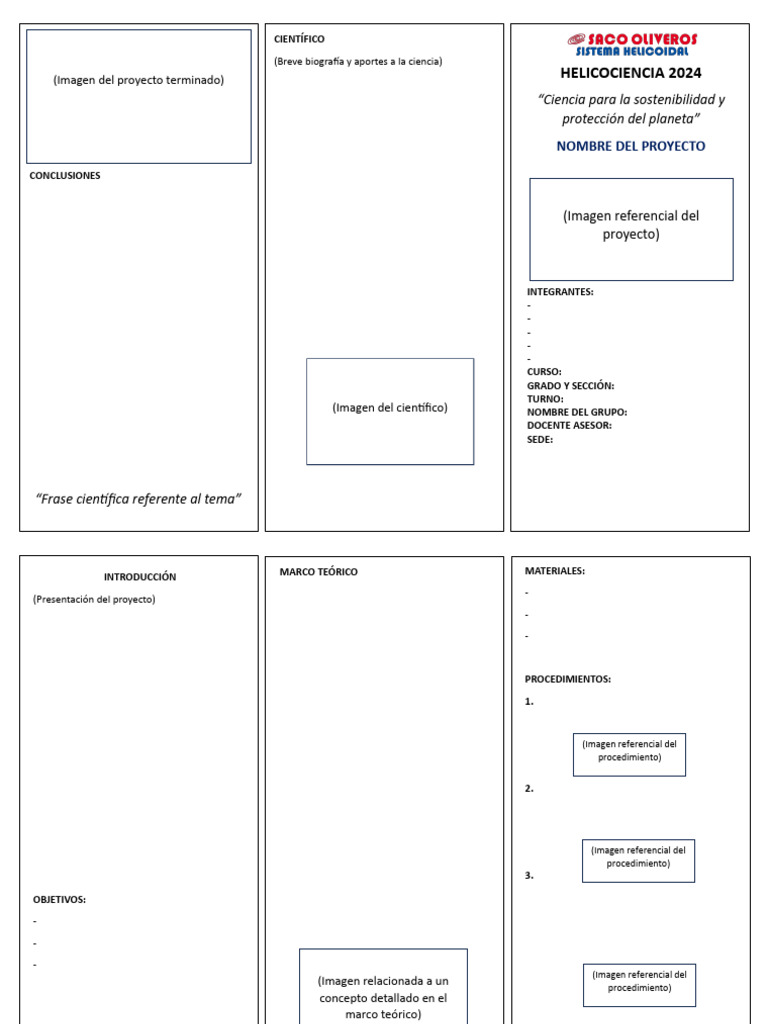 MODELO DE TRIPTICO_HELICOCIENCIA 2024oooo | PDF | Science