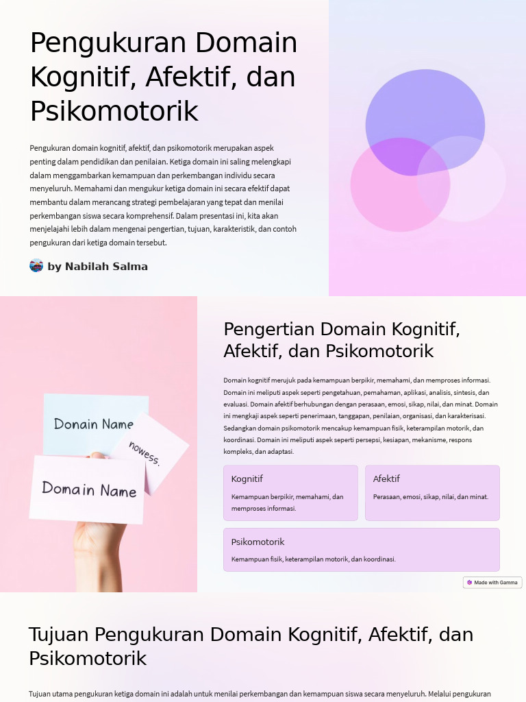 Pengukuran Tiga Domain Pendidikan | PDF