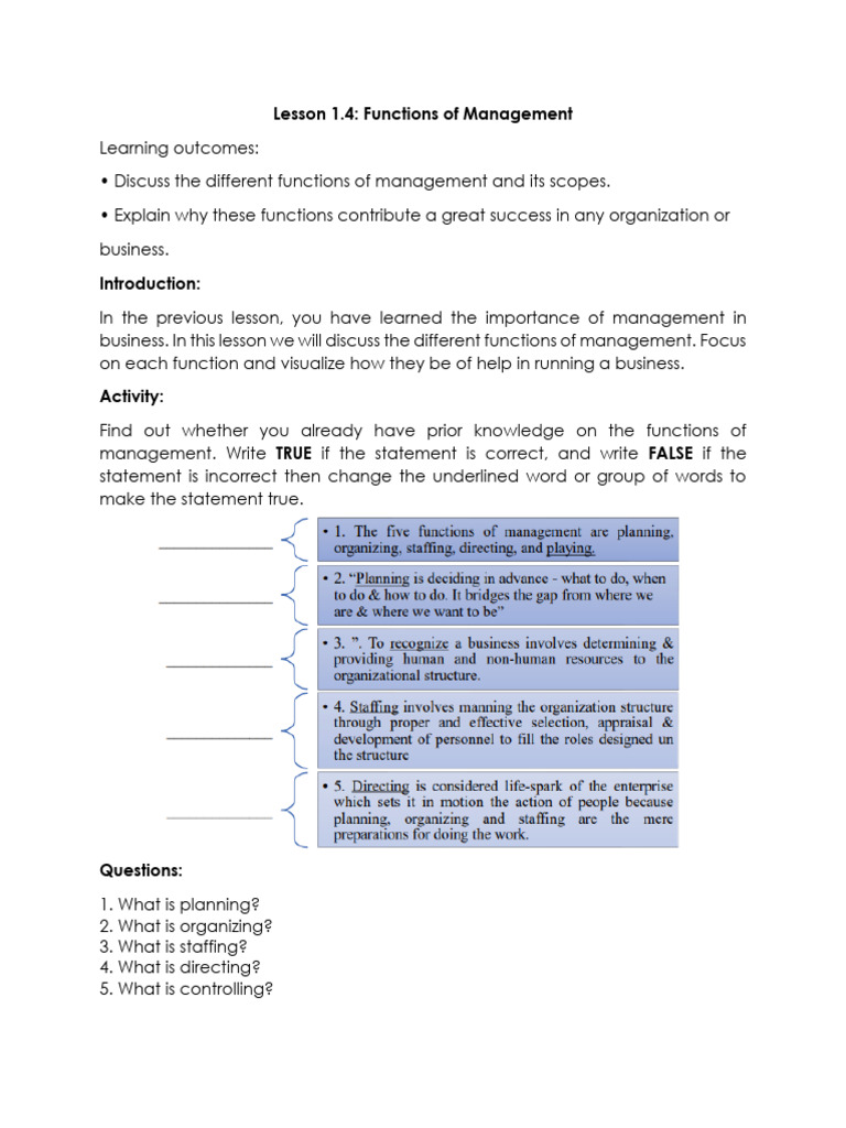 MODULE 1 Lesson 1.4 Prefinal | PDF