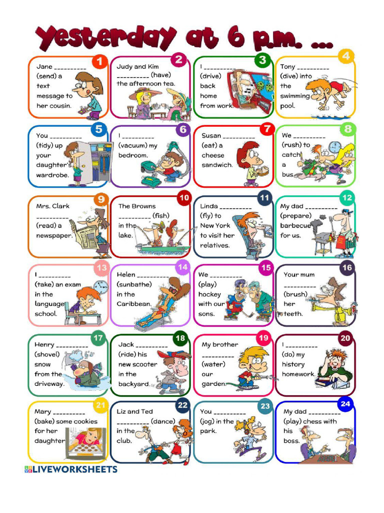 Past Continuous Exercises | PDF