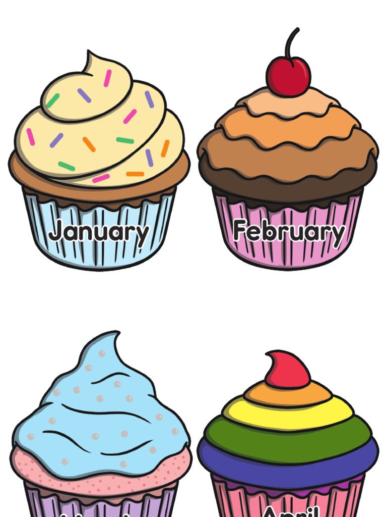Color Cupcake Birthday Display | PDF