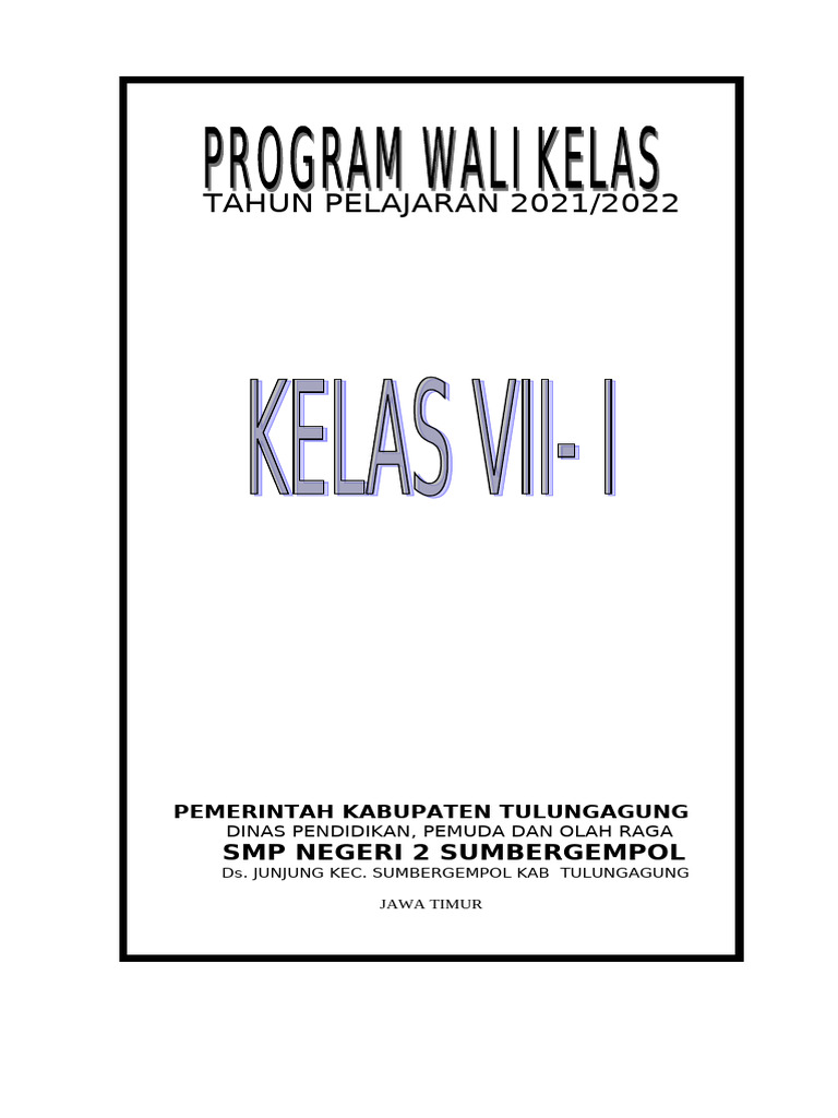 Program Kerja Wali Kelas Viii e 2022 | PDF | Karier & Perkembangan
