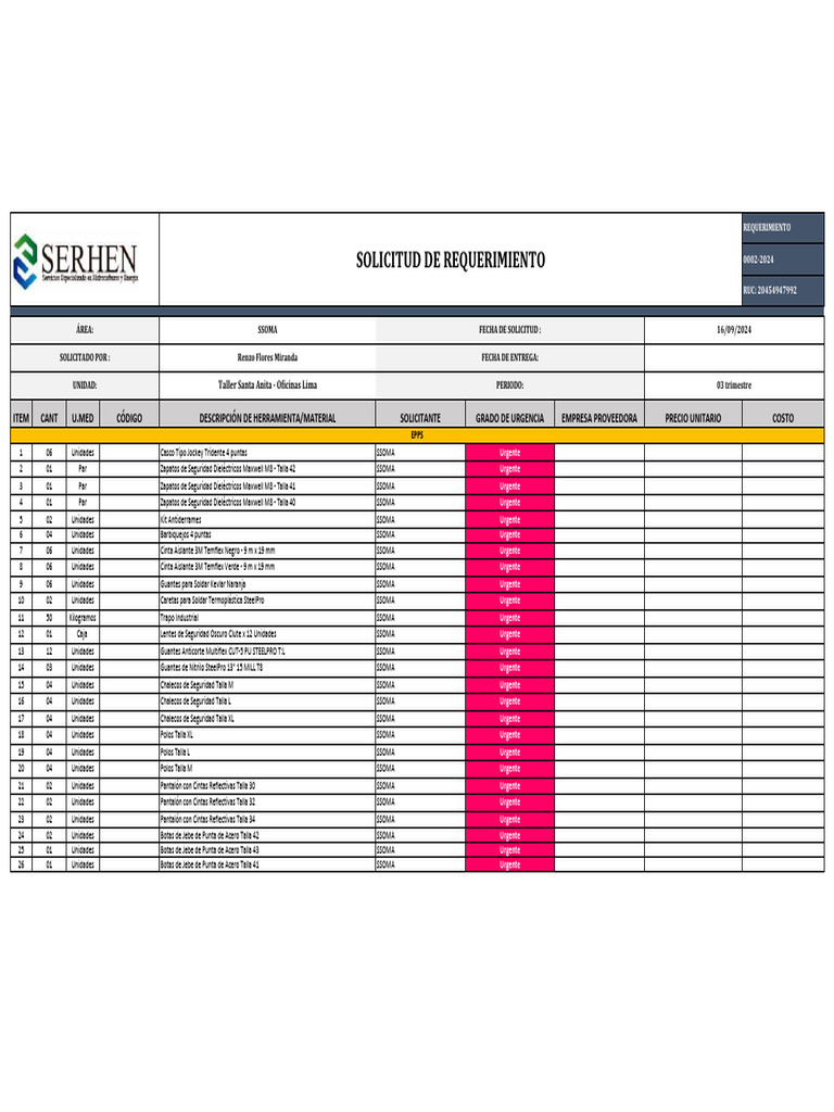 Requerimiento EPPS 2 | PDF