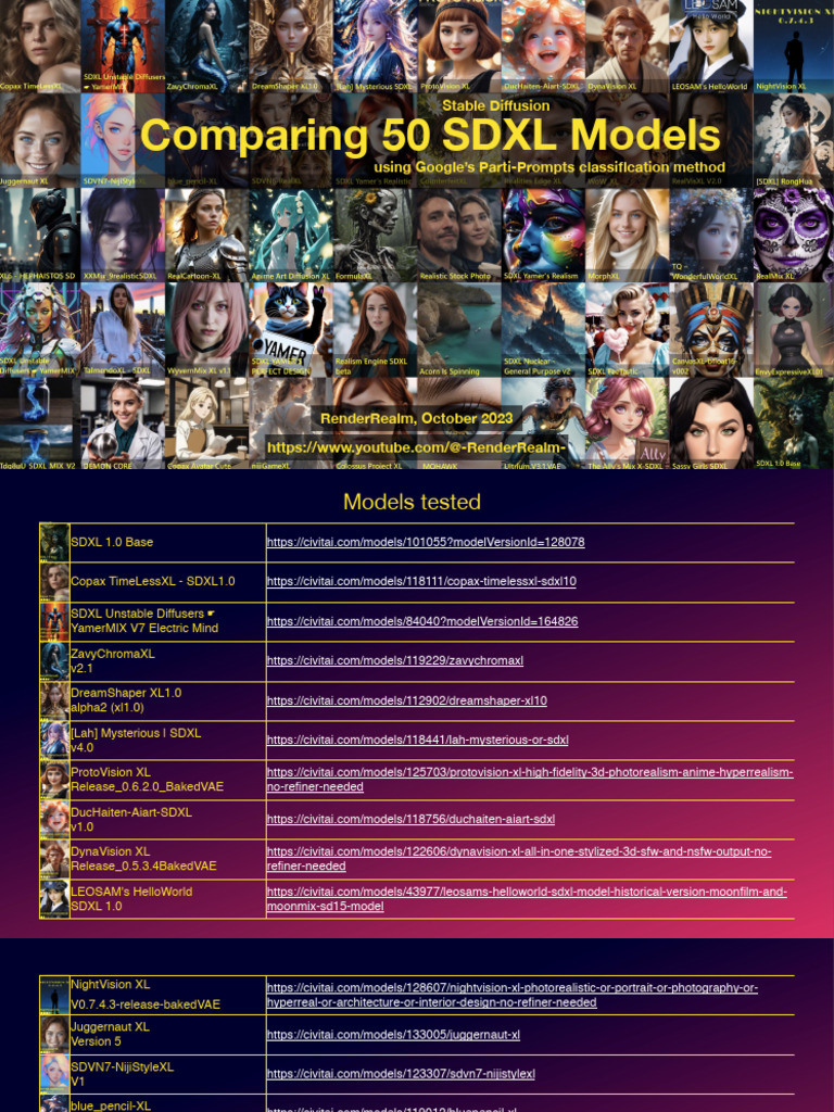 SDXL Models Comparison | PDF